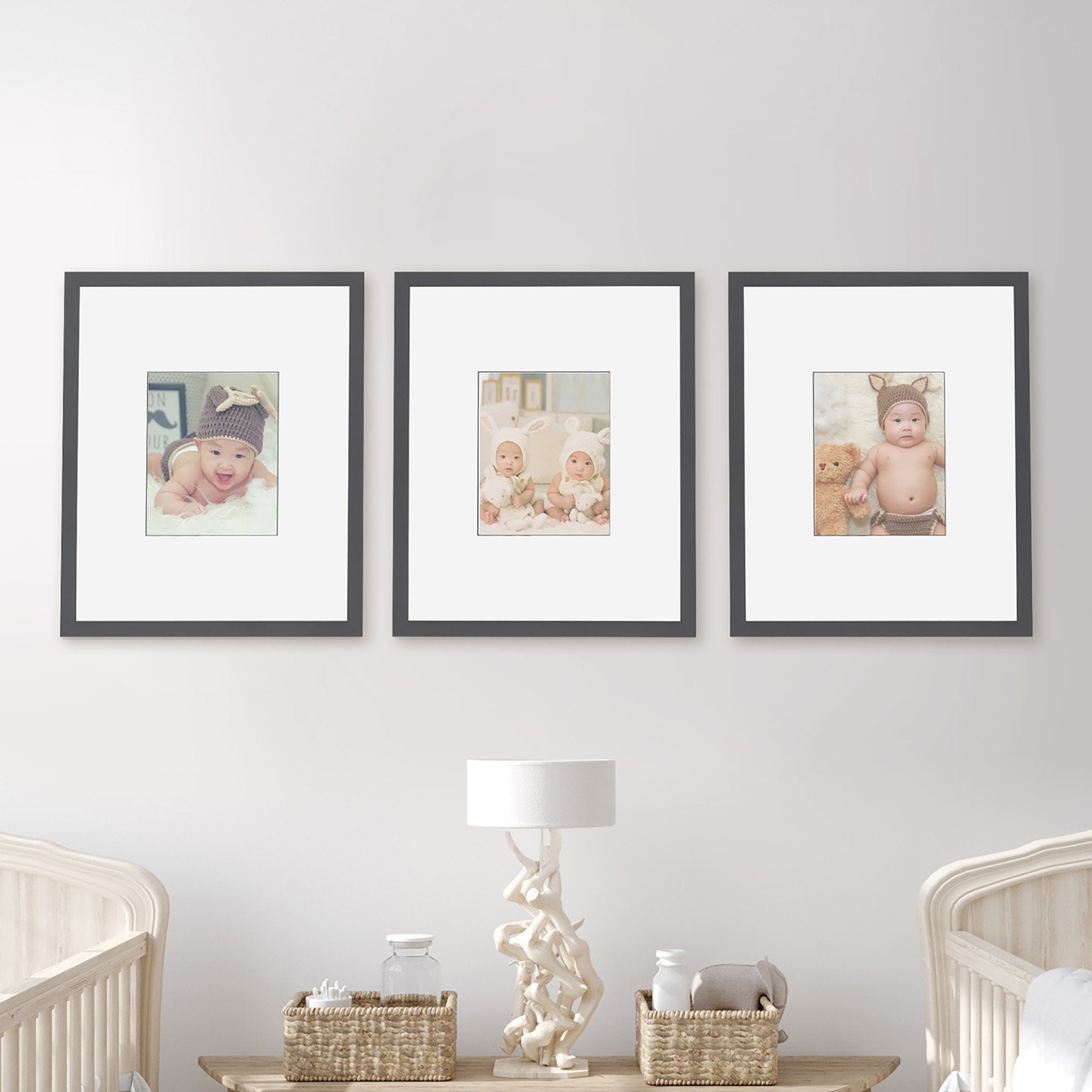 Agnes Small Portraits, Set of Three 54x22 Frames for 8x10 Photos | HomeKor – Homekor